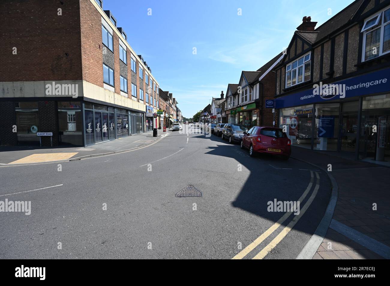 The town centre in Horley Surrey on a hot summers day in June Stock ...