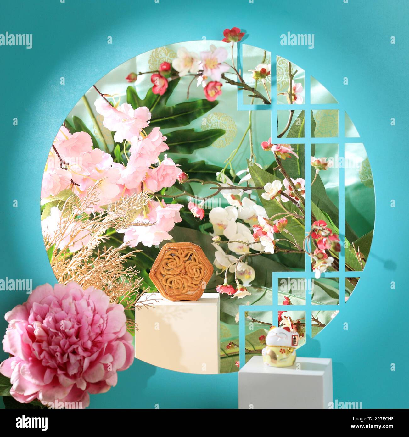 Kue Bulan, Mooncake Chinese Mid Autumn Festival Snack with various ...