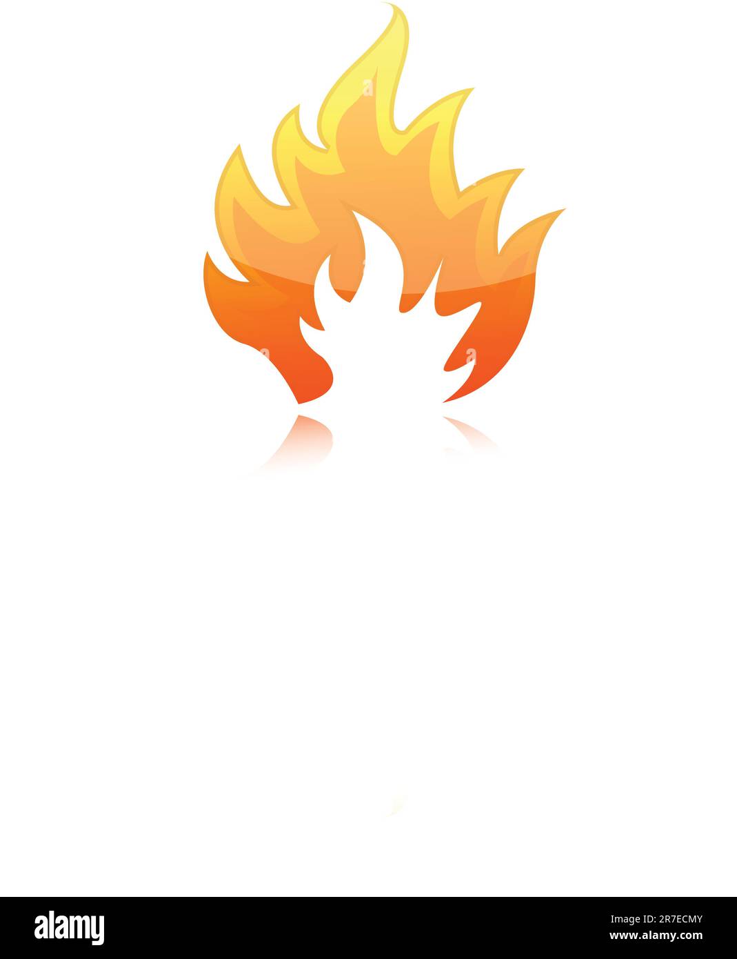 Illustration of fire flames isolated over a white background Stock ...