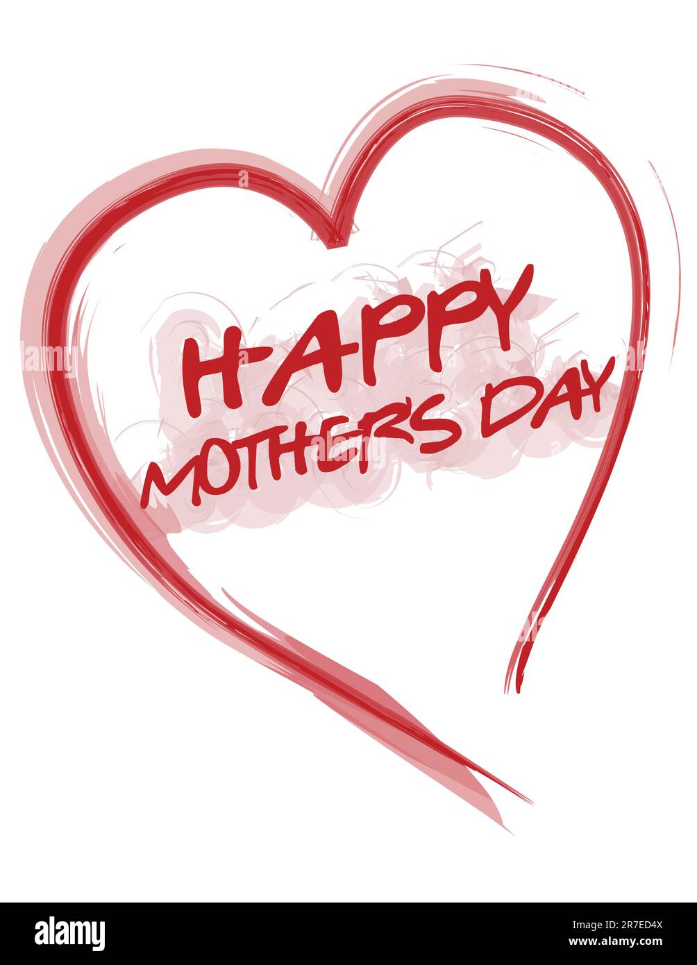Happy Mothers day love heart isolated over a white background Stock ...