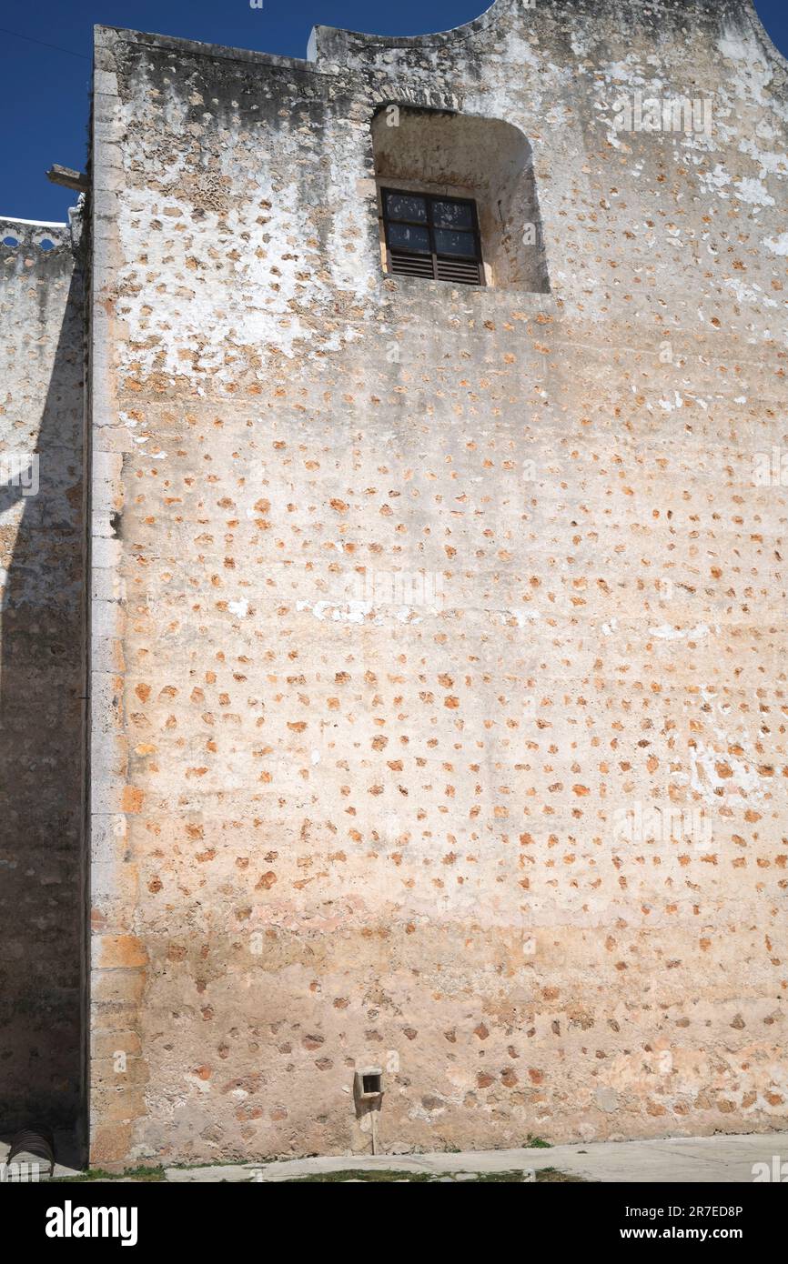 Wall detail brick work on the Templo De San Servacio Valladolid Yucatan ...