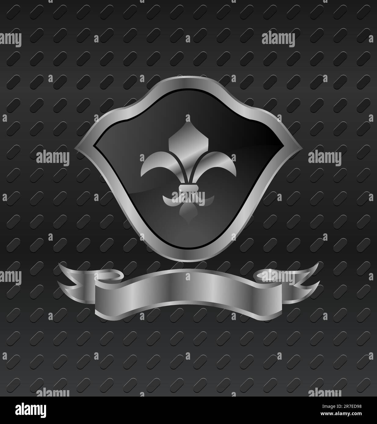 Illustration heraldic shield on metallic background - vector Stock ...