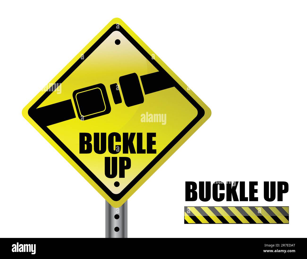 Detail metal buckle up street sign isolated over a white background ...