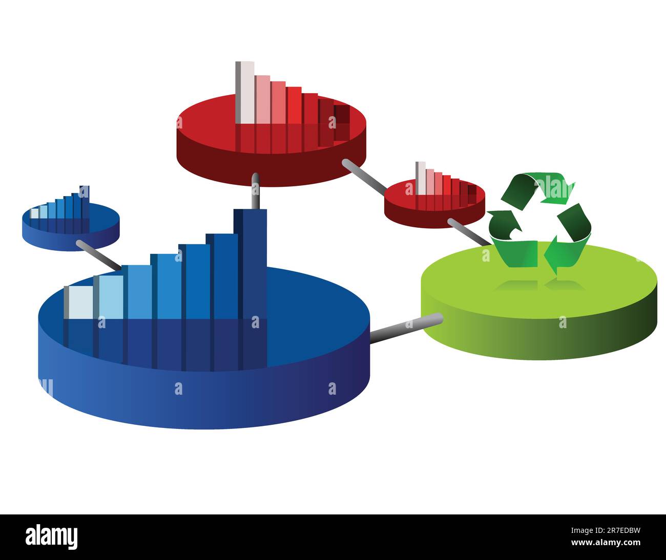 Different colors business circle graphs. vector file also available ...