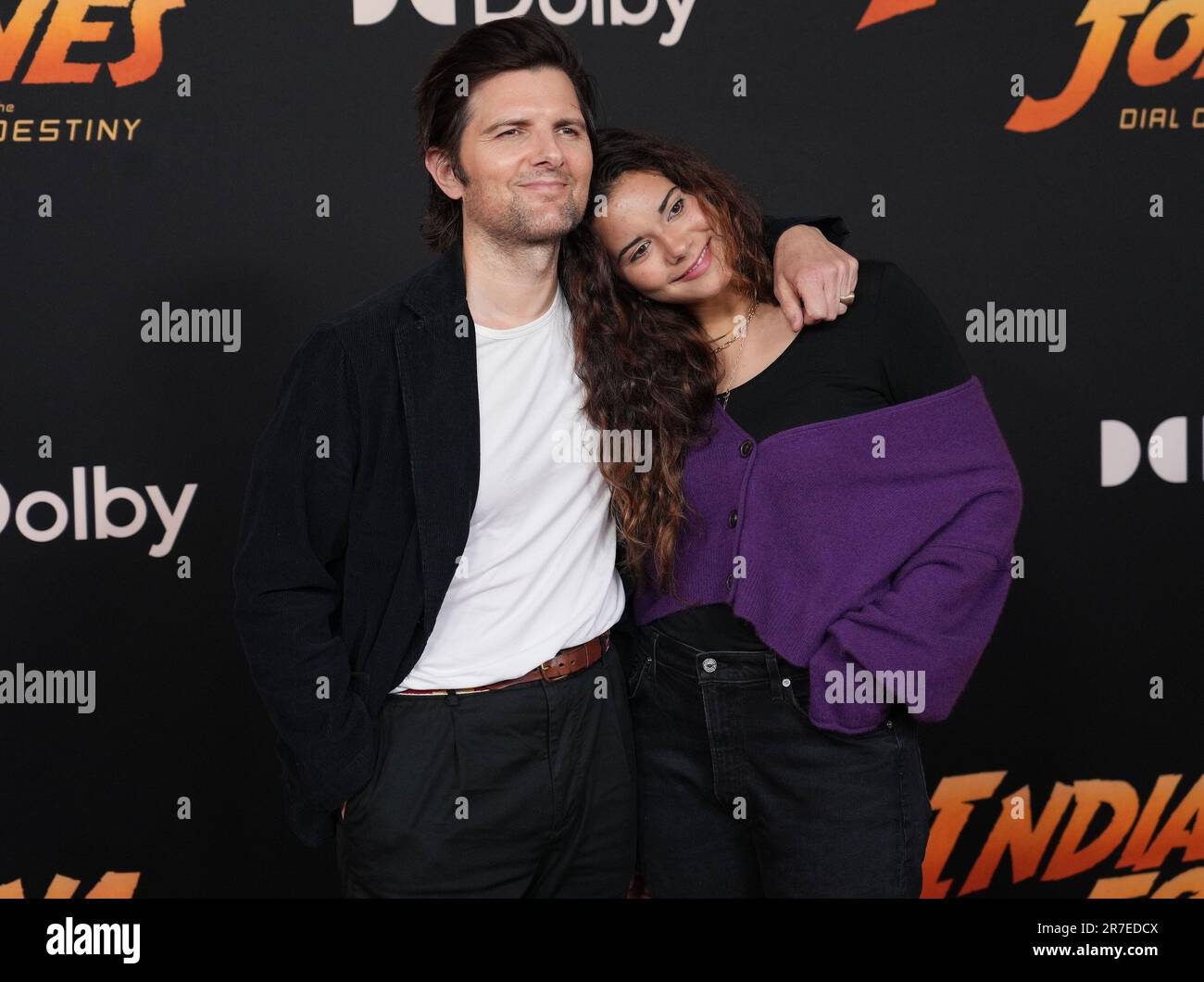 Los Angeles, USA. 14th June, 2023. (L-R) Adam Scott and Frankie Scott at the LucasFilms' INDIANA ...