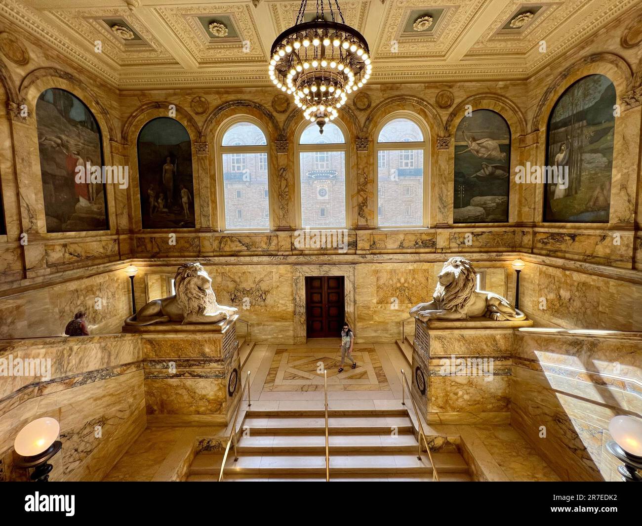 The Boston Public Library with its iconic architecture in the United ...