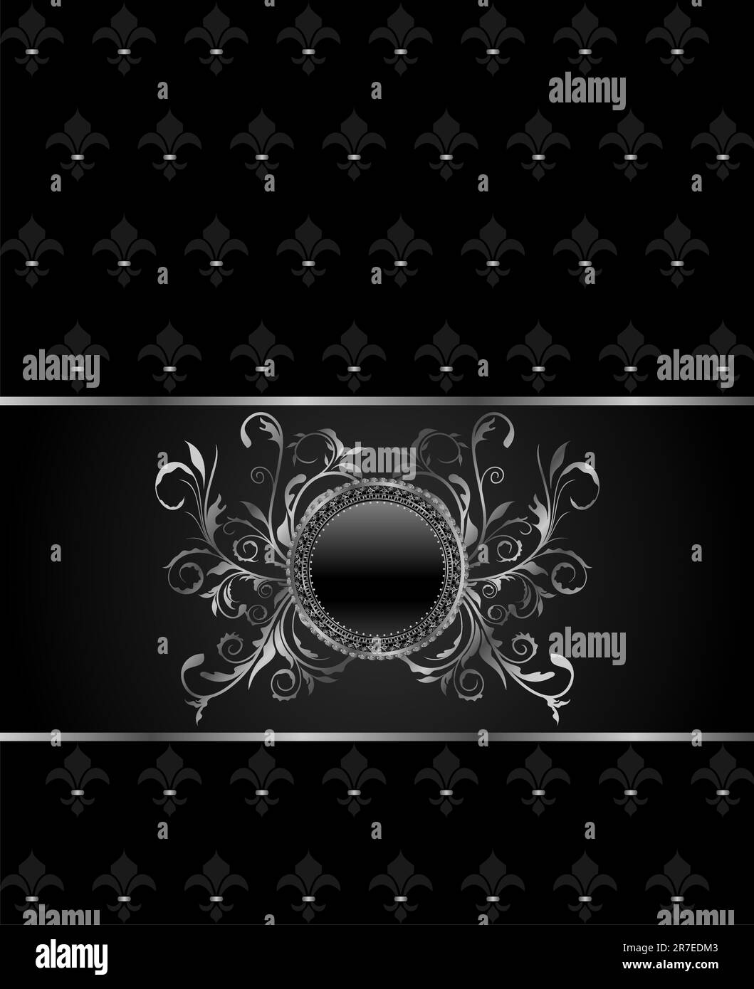 Illustration luxury vintage titanium frame template - vector Stock ...