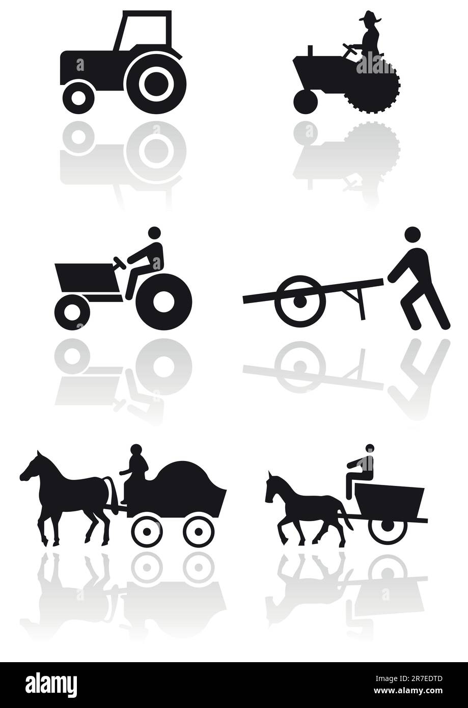 Vector set of different farmer symbols. All vector objects are isolated ...
