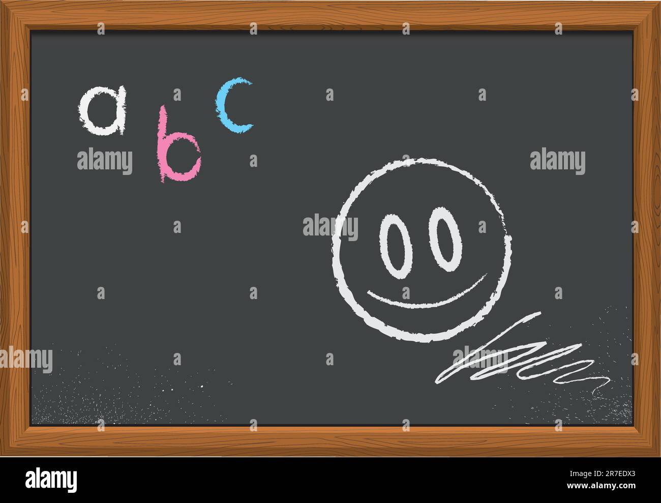 Vector illustration of a chalkboard with wooden frame. All vector ...