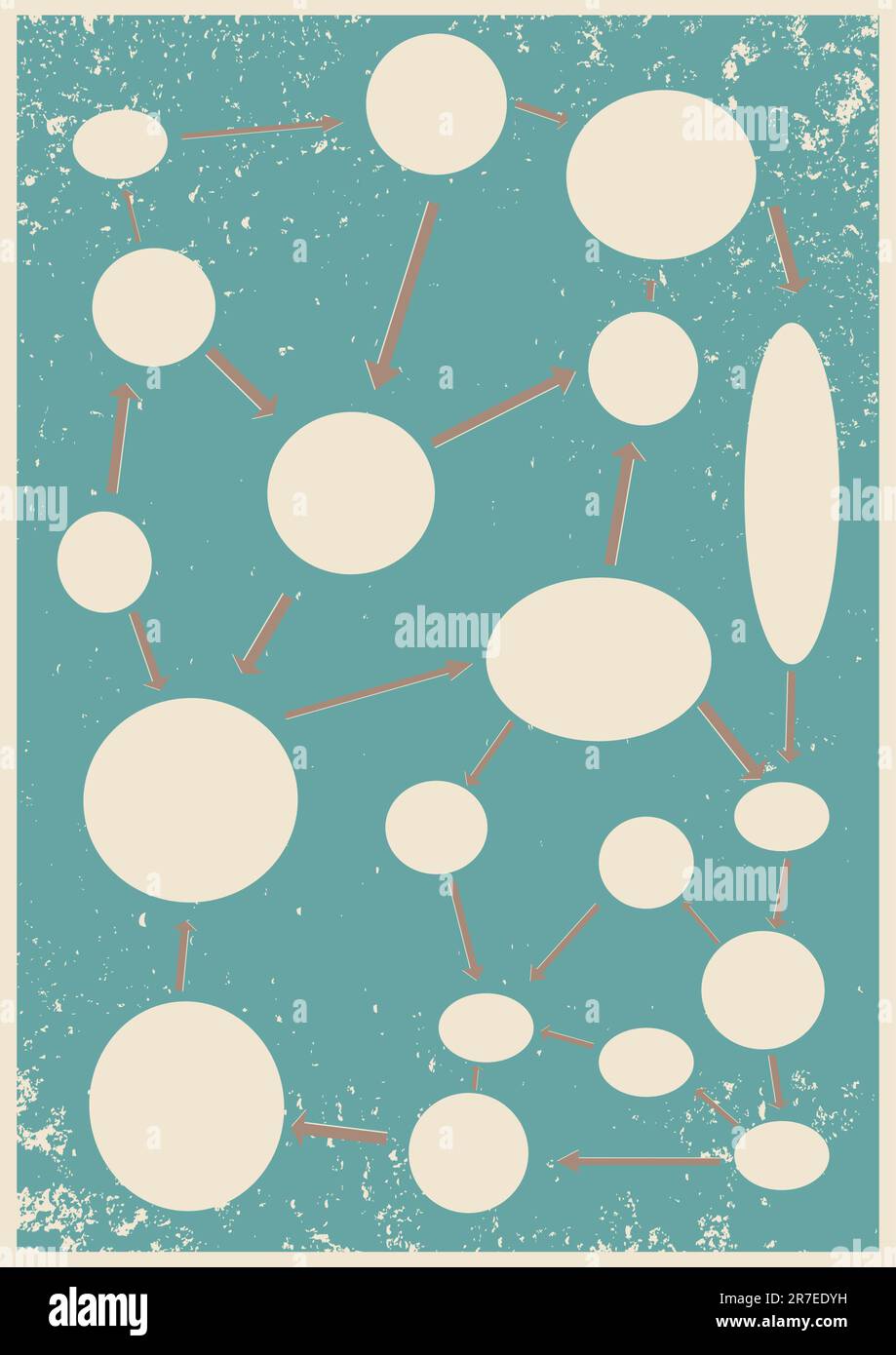 management scheme with round shape and arrows on a green background ...