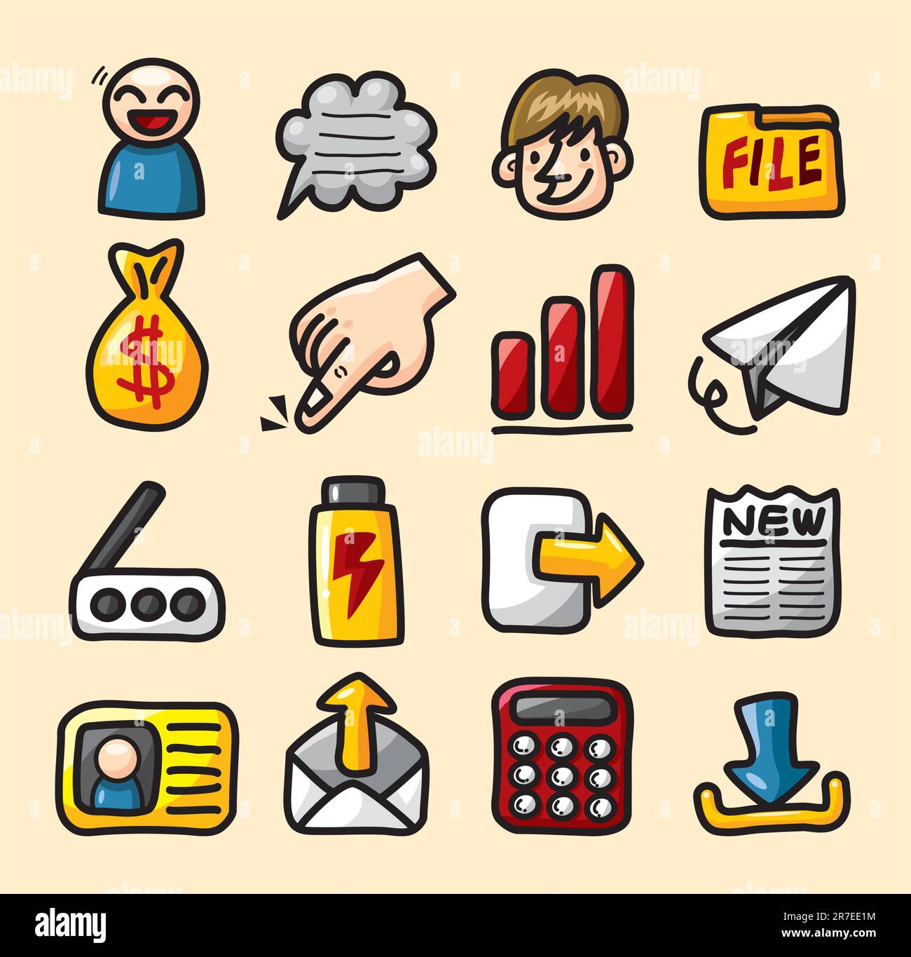 hand draw web icons collection Stock Vector Image & Art - Alamy