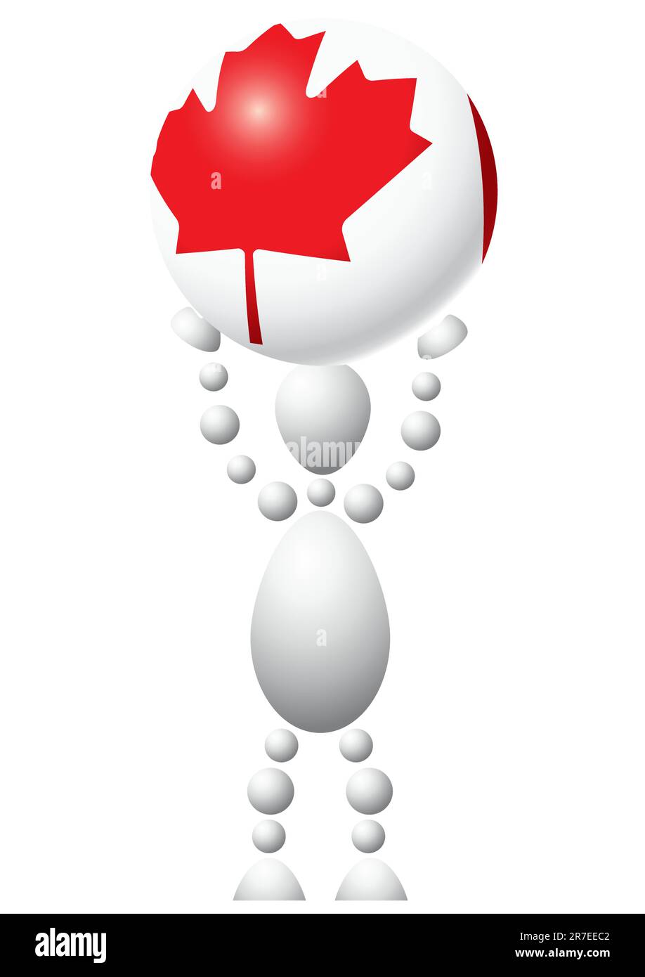 Man with ball as Canada flag. Abstract 3d-human series from balls ...