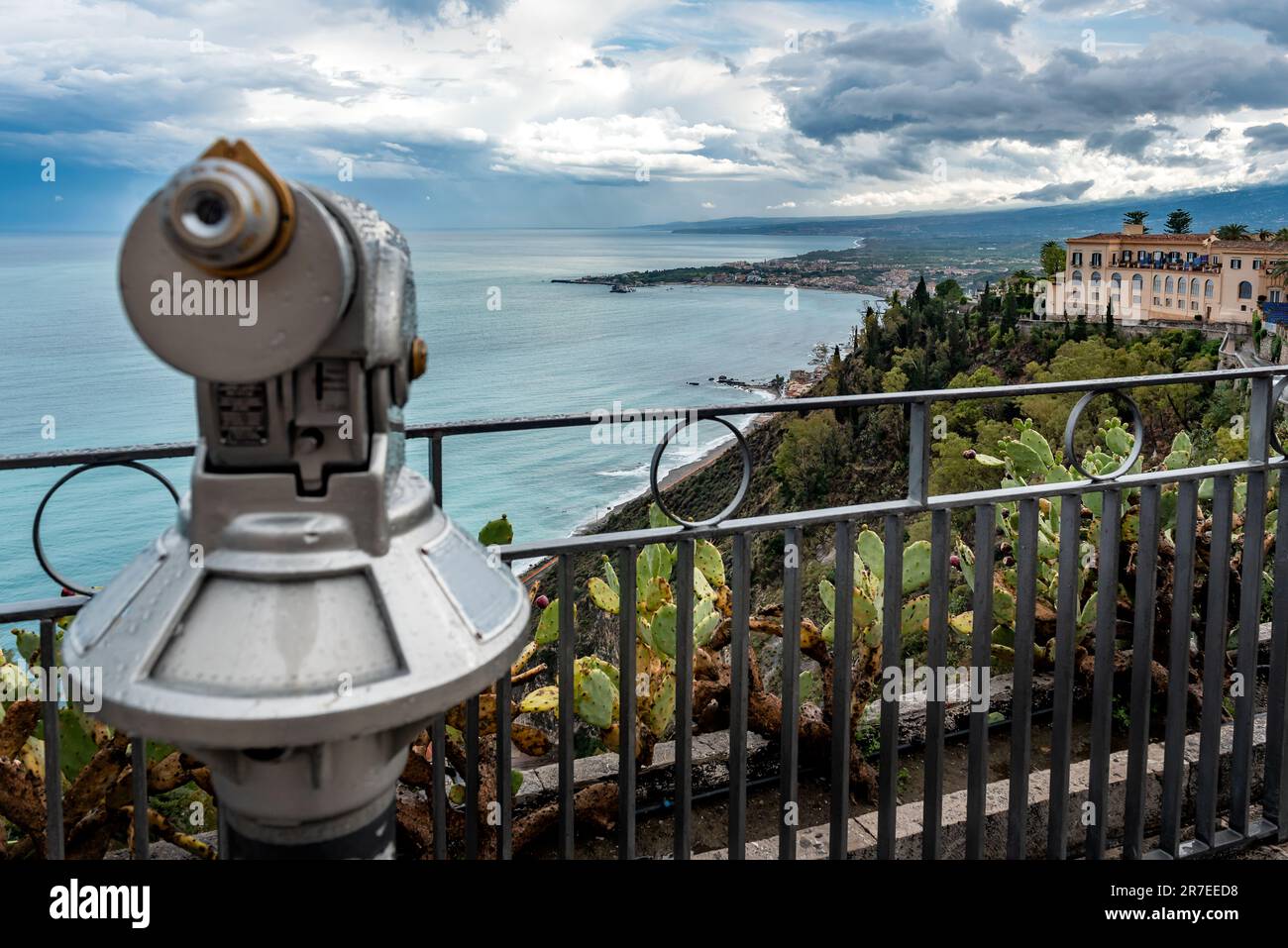 Piazza IX Aprile, observation deck (Belvedere of Taormina), picturesque ...