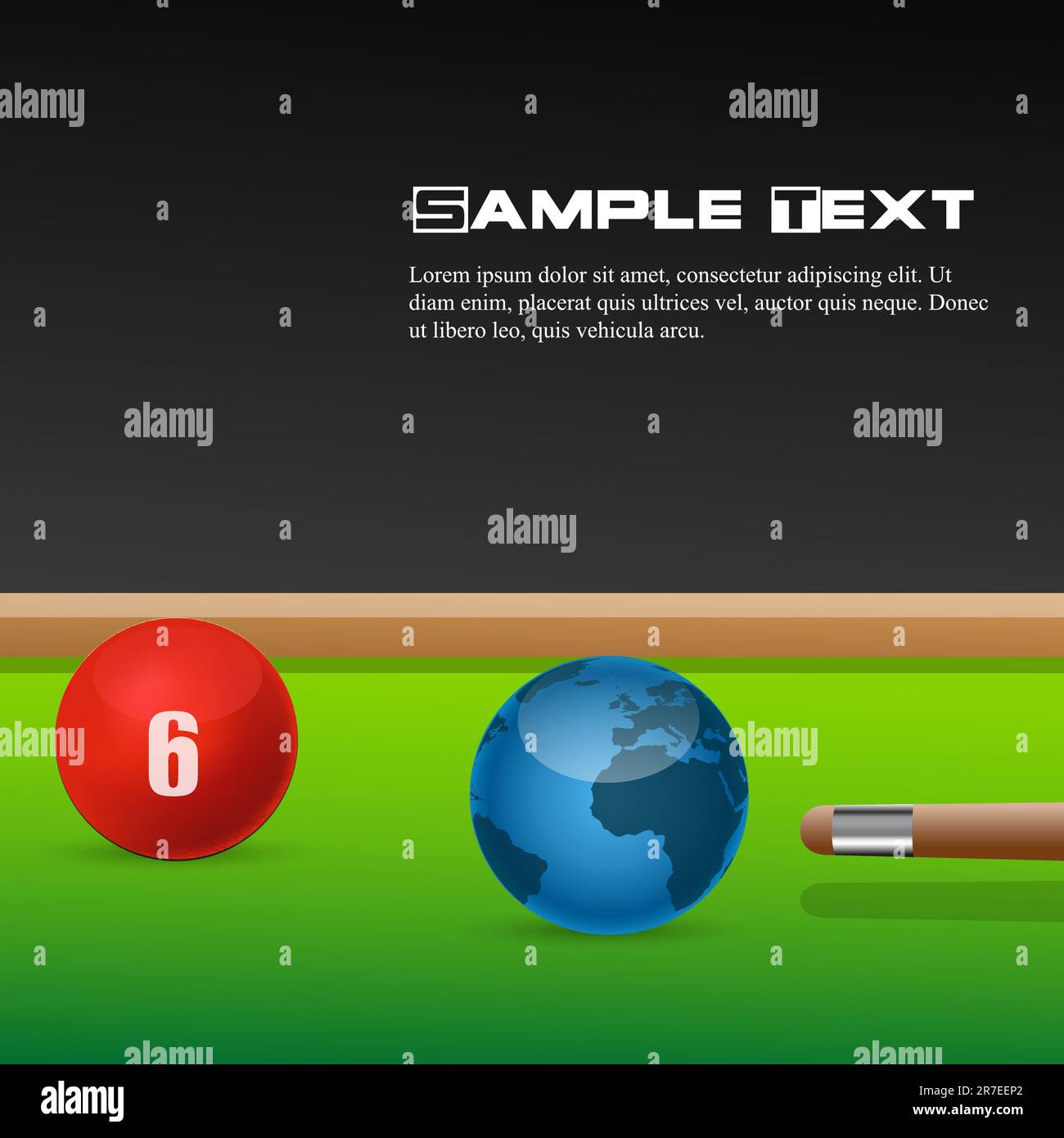 illustration of snooker game with ball globe Stock Vector Image & Art ...