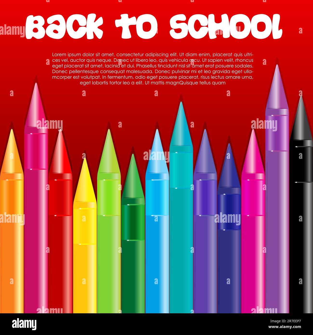 illustration of back to school with crayons Stock Vector Image & Art ...
