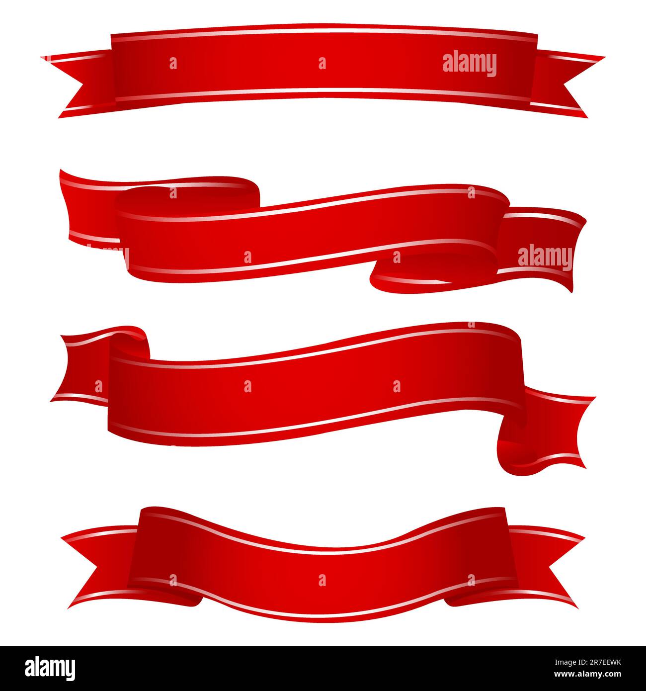 illustration of shapes of ribbons on white background Stock Vector ...