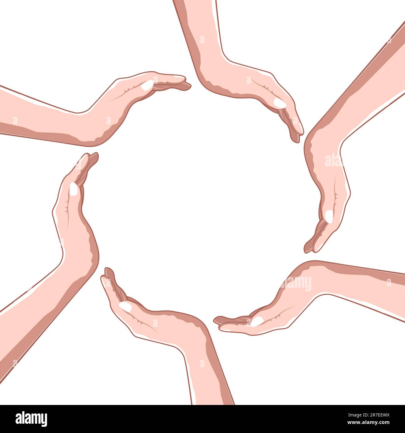 illustration of cooperation with hands on white background Stock Vector ...