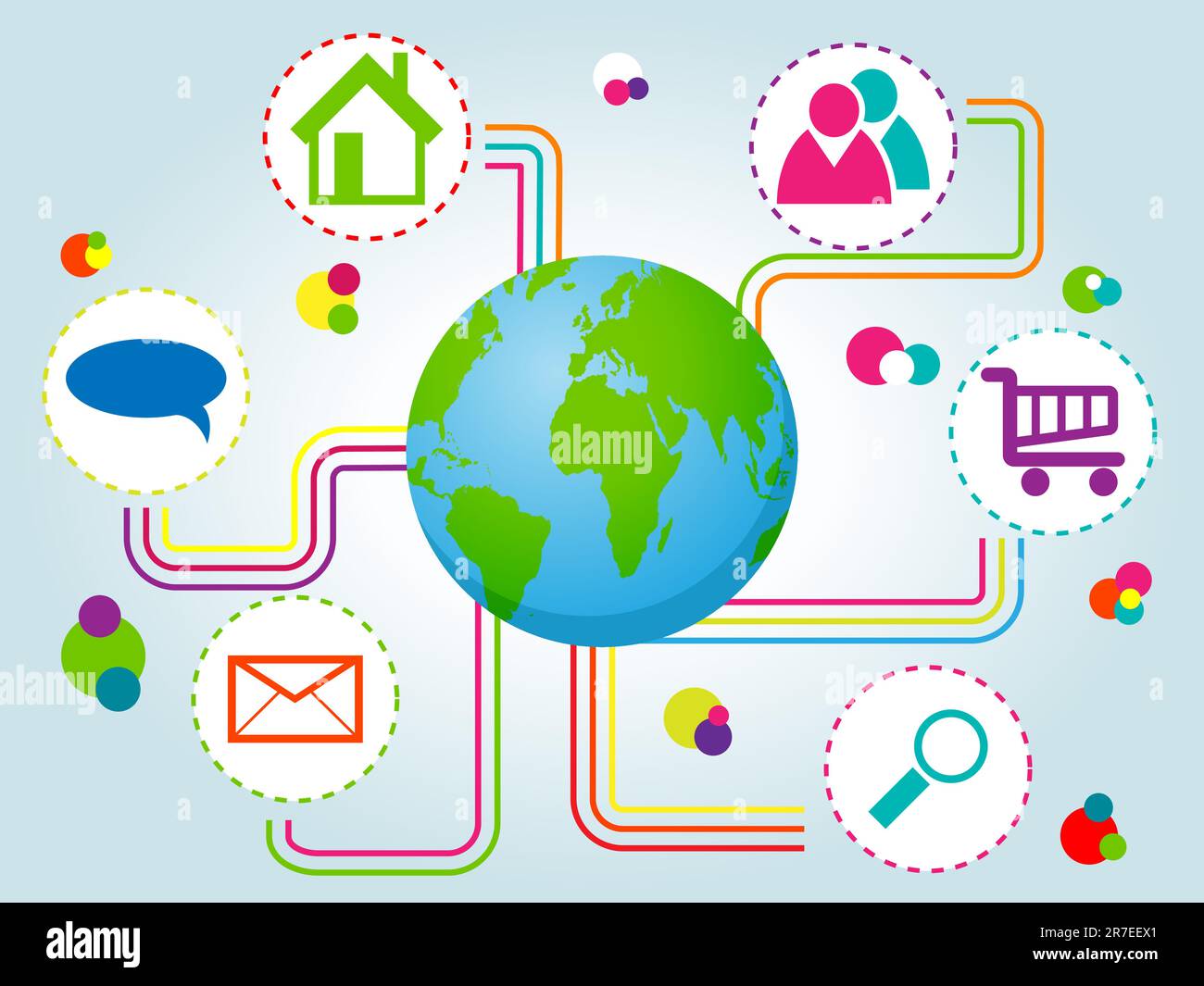 Social network background with media icons Stock Vector Image & Art - Alamy