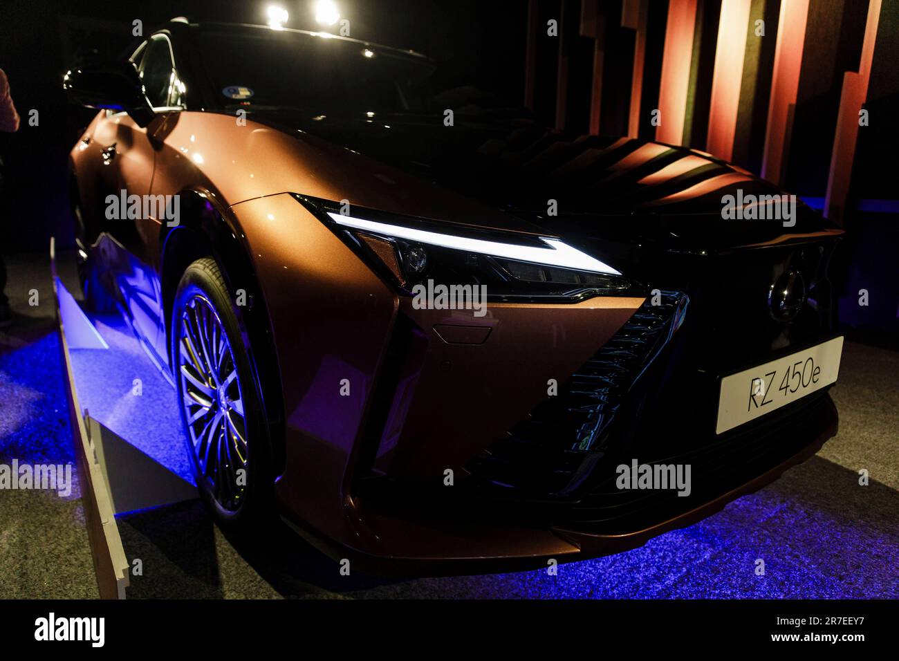 Lexus RZ model during the presentation of the new comic book featuring ...
