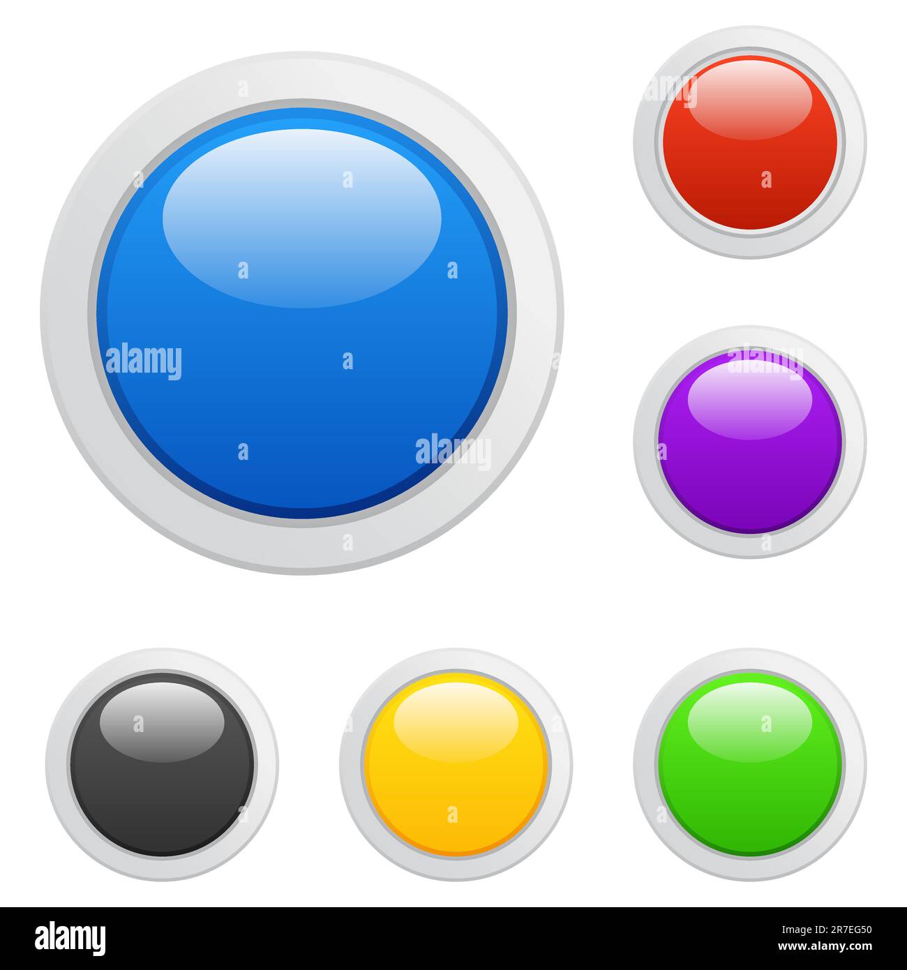 illustration of multicolored buttons on white background Stock Vector ...