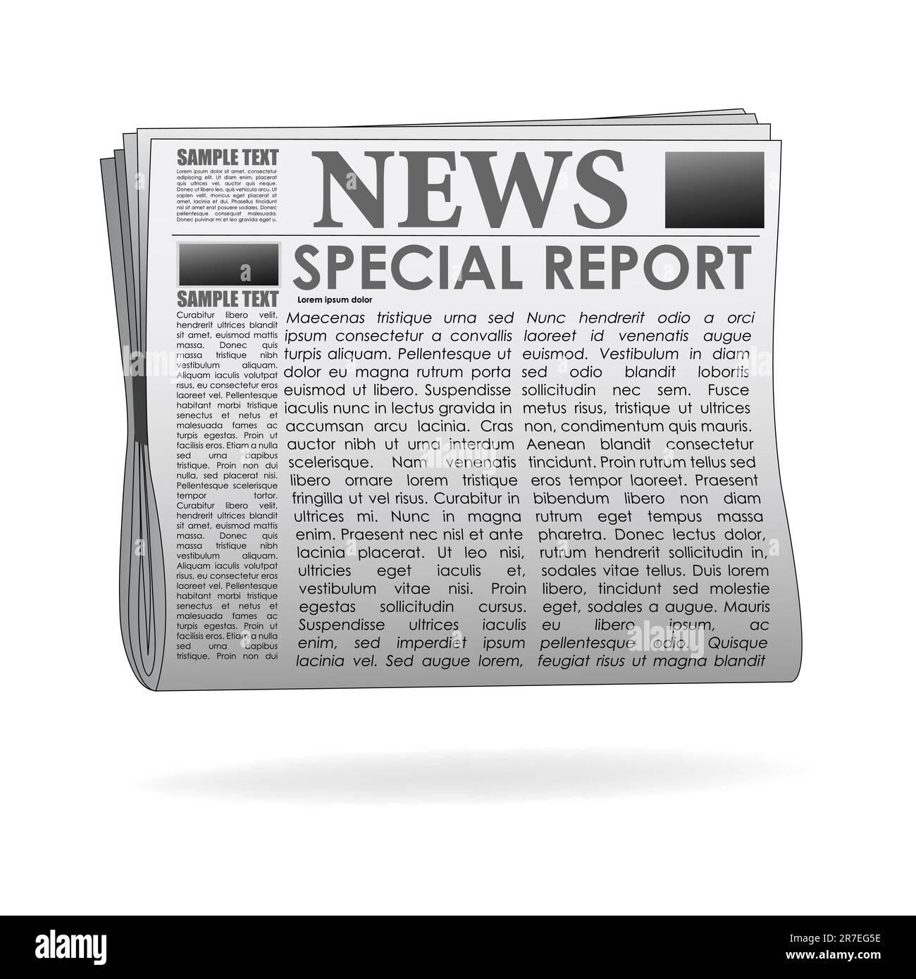 illustration of special report news paper on isolated background Stock ...