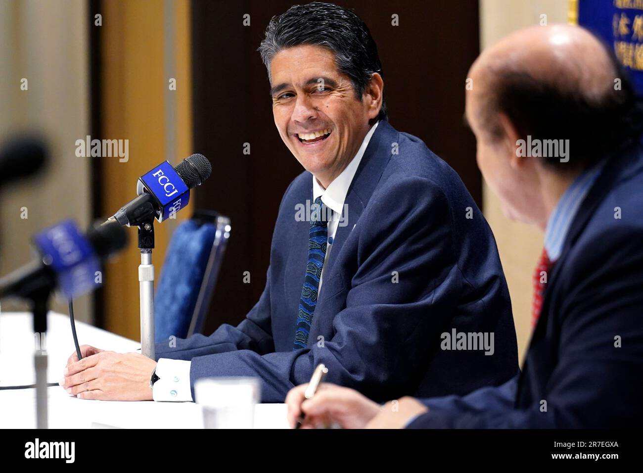 Palau's President Surangel Whipps Jr. speaks during a press conference ...