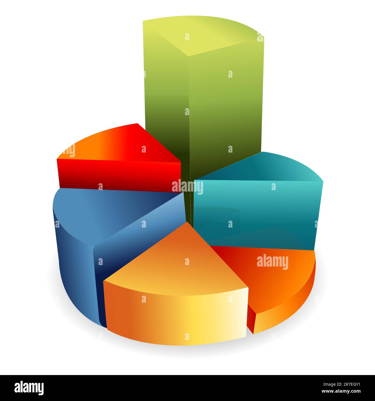 illustration of business pie chart on white background Stock Vector ...