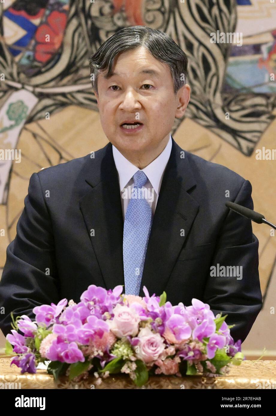 Japanese Emperor Naruhito attends a press conference at the Imperial ...