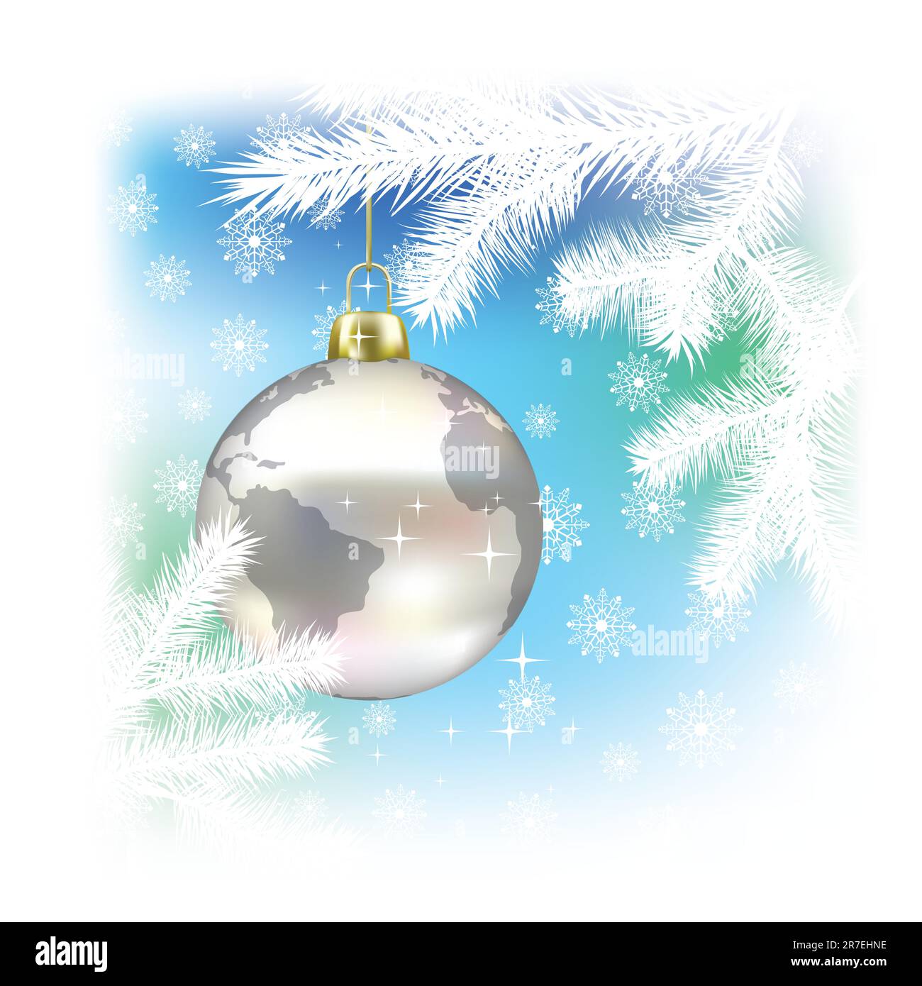 Christmas background with planet on tree Stock Vector Image & Art - Alamy