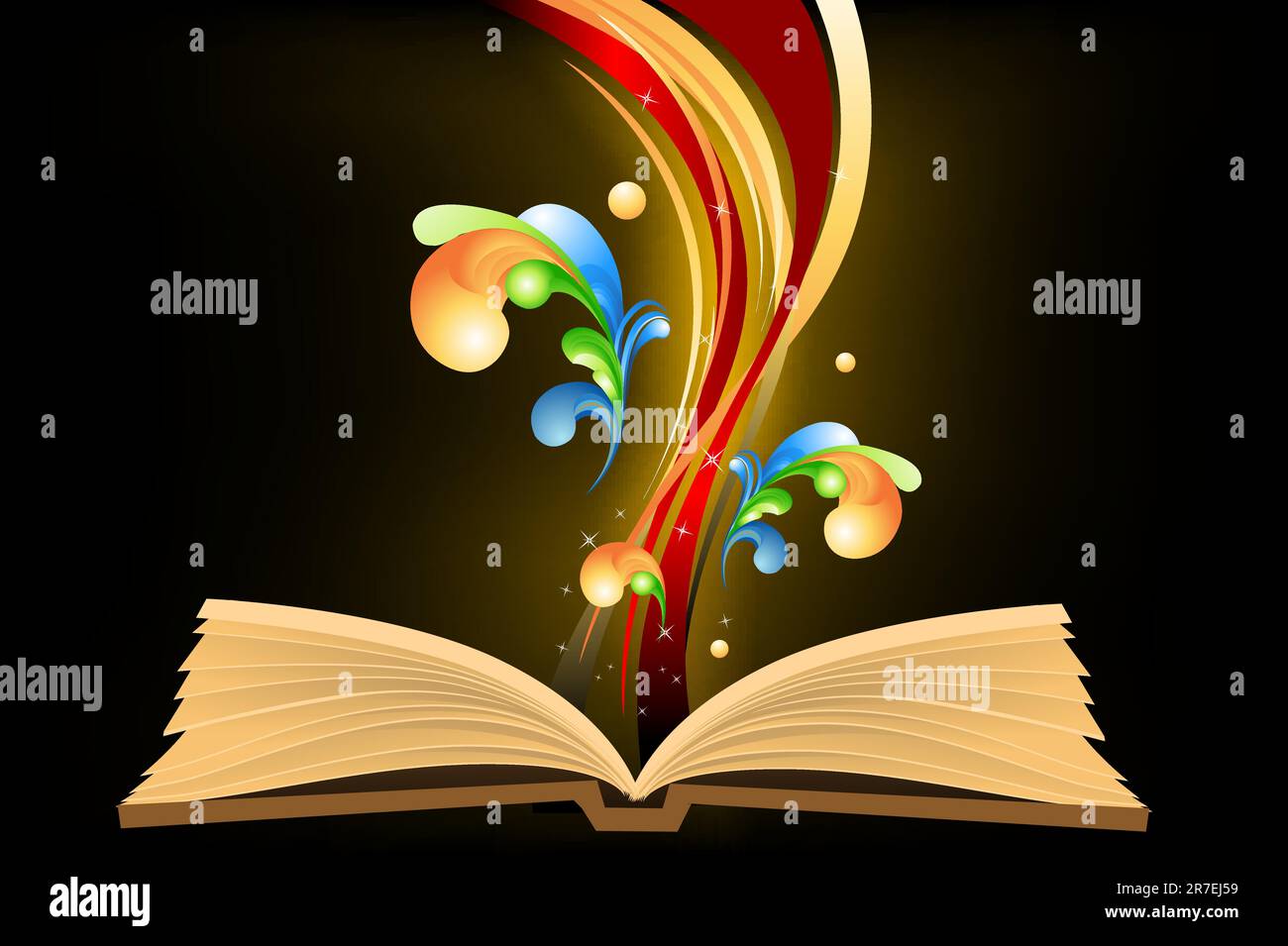 illustration of open book with waves Stock Vector Image & Art - Alamy