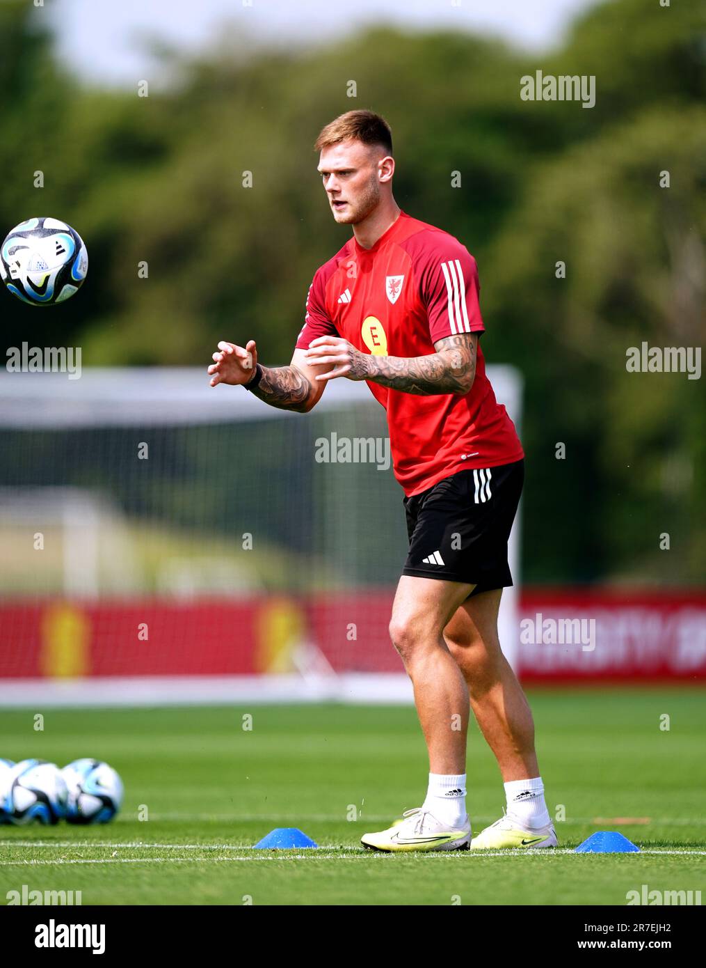 Wales' Joe Low during a training session at The Vale Resort, Hensol ...