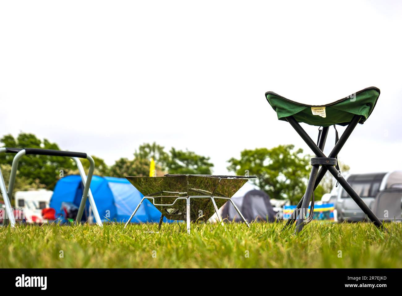 Tents at camping site in england uk Stock Photo - Alamy