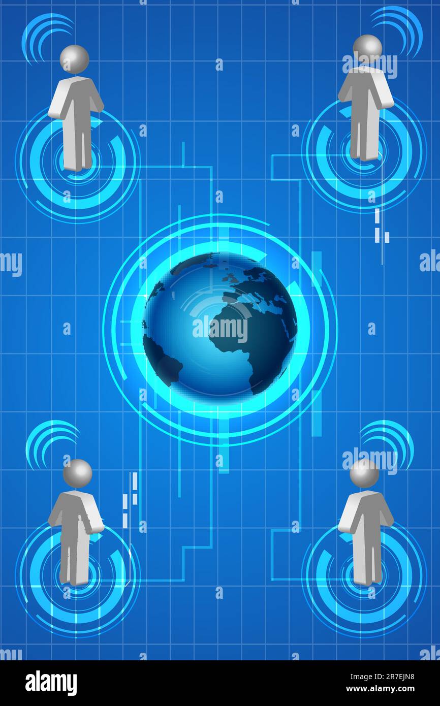 Digital networking globe Stock Vector Images - Alamy