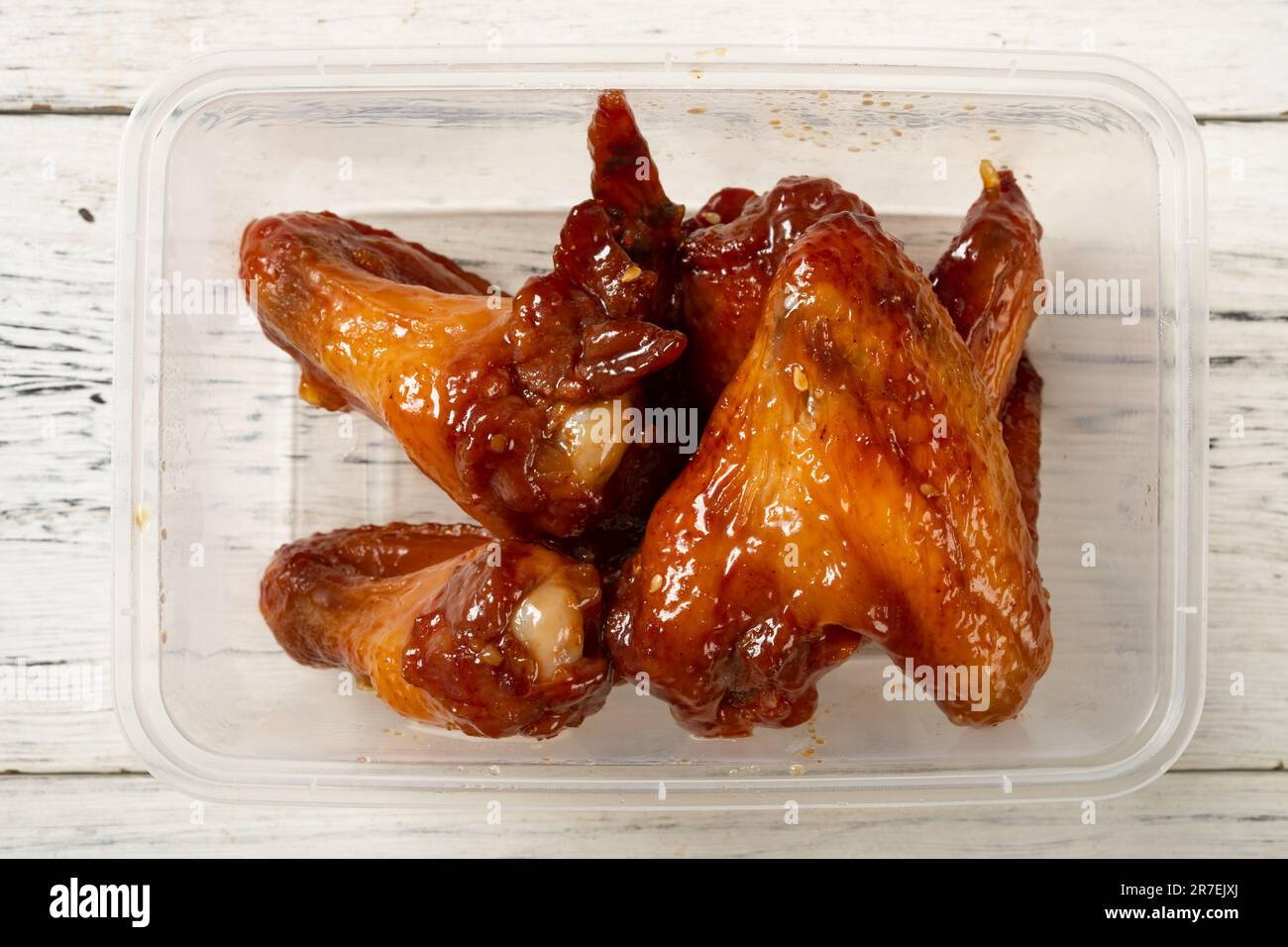 top view honey roasted chicken wings at horizontal composition Stock ...