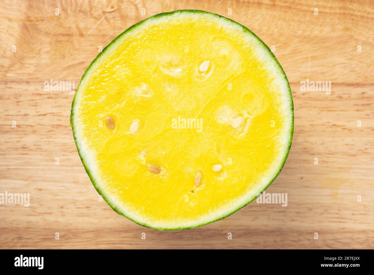 cut out section of a yellow color fresh watermelon Stock Photo - Alamy