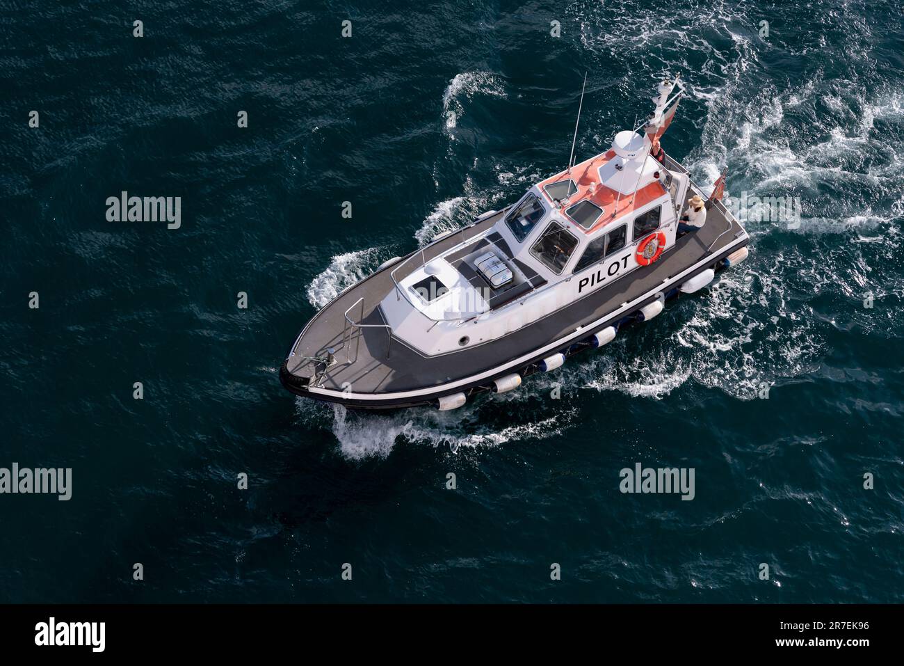 English Channel, UK 2023. Pilot vessel Golden Spur underway on the ...