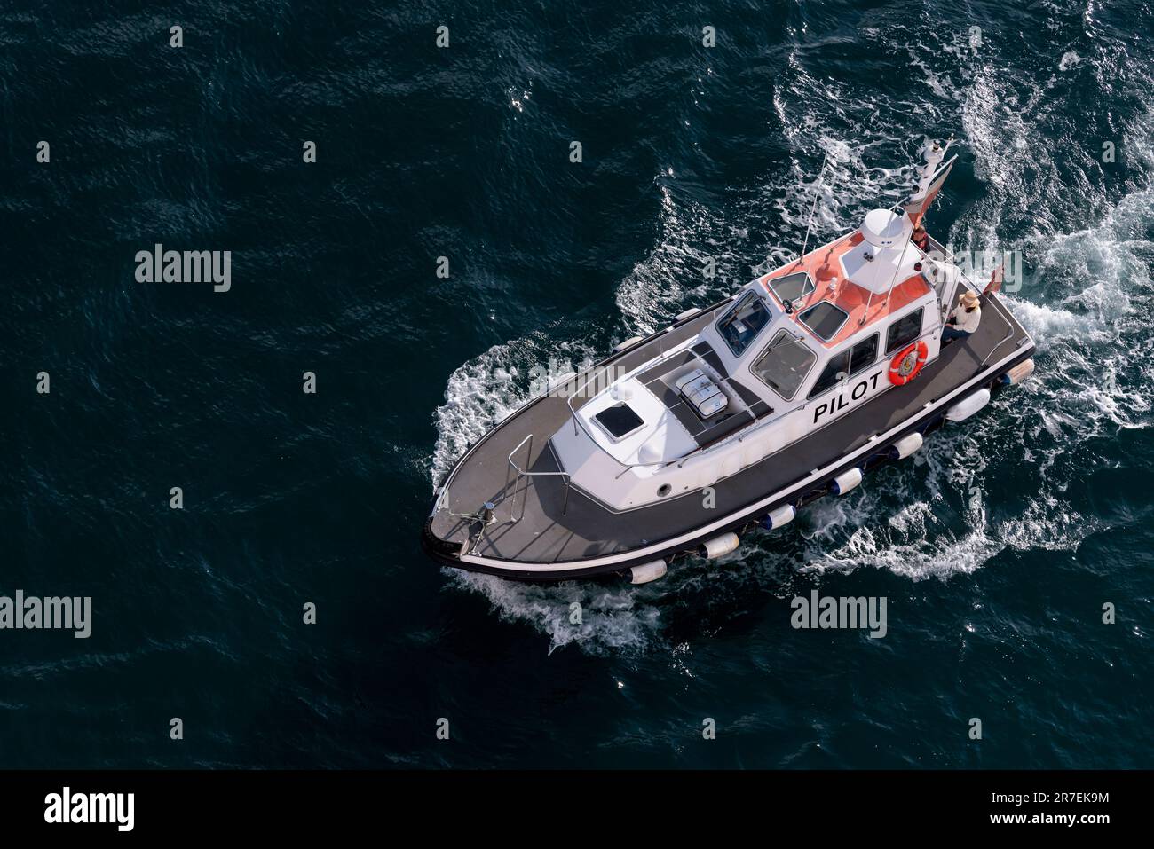 English Channel, UK 2023. Pilot vessel Golden Spur underway on the ...