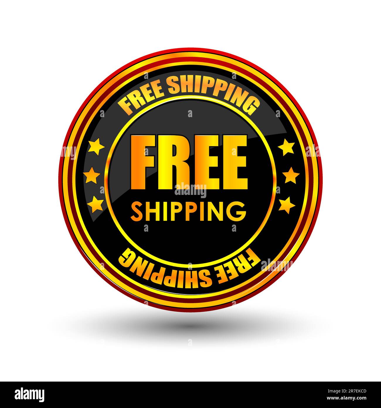 illustration of free shipping on white background Stock Vector Image ...