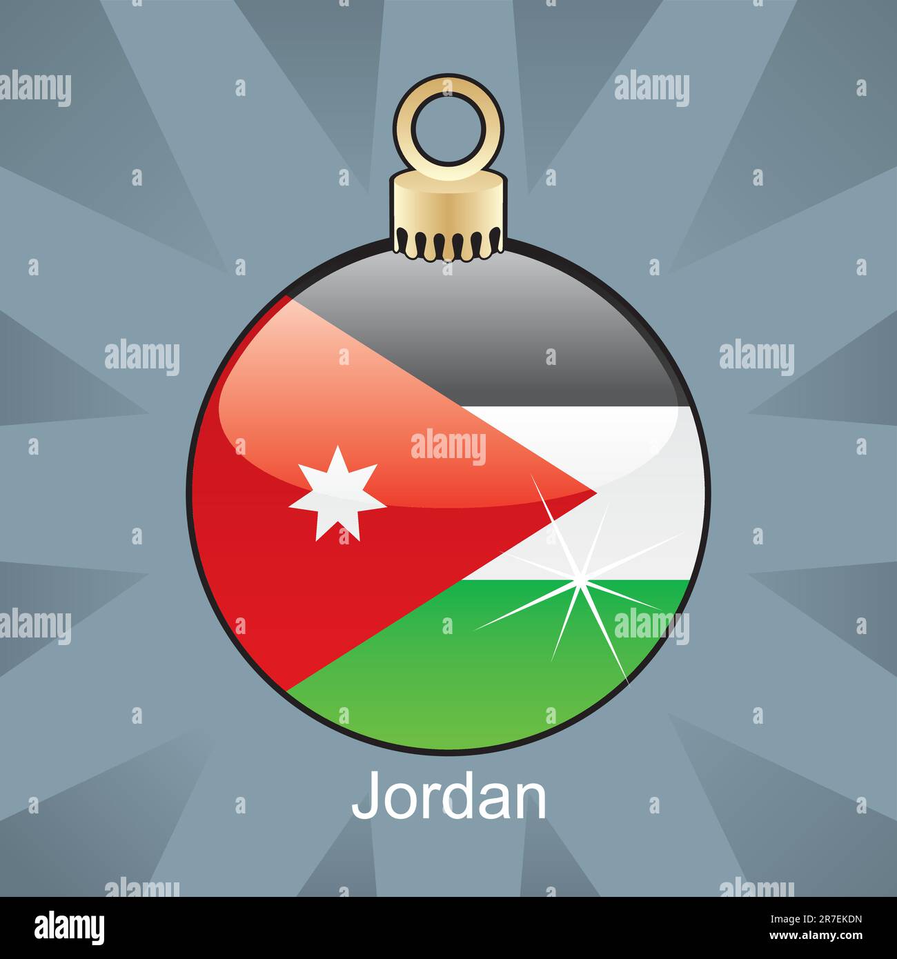 fully editable vector illustration of isolated jordan flag in christmas ...