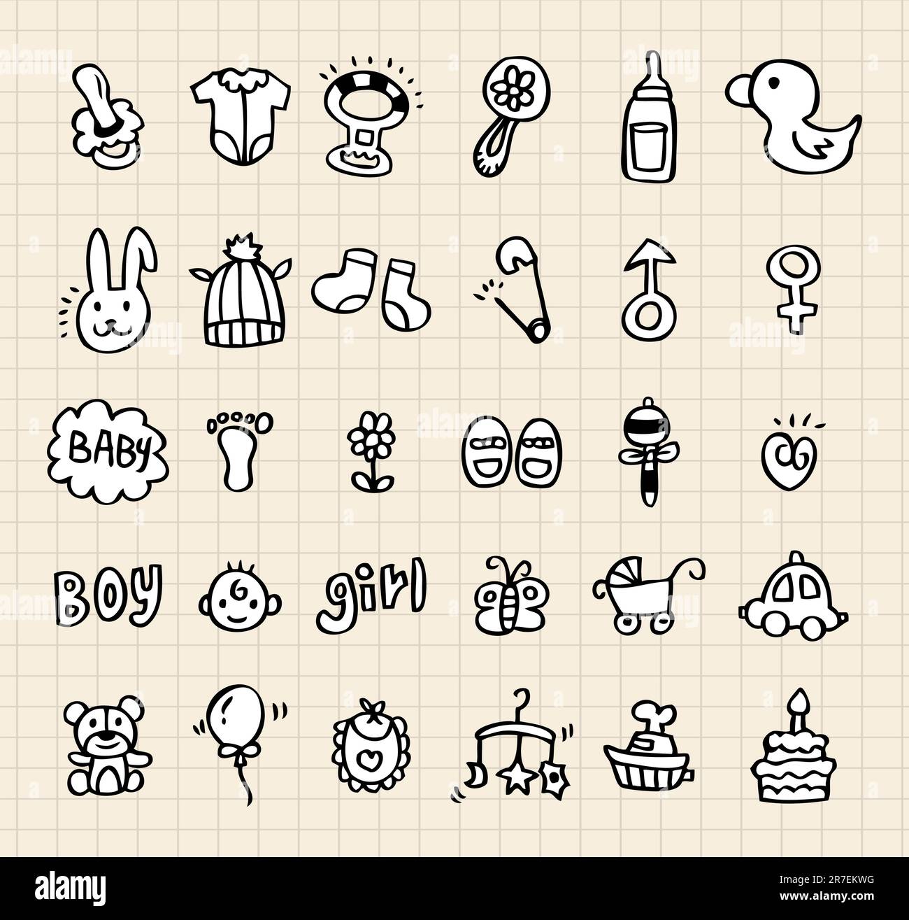 hand draw baby element Stock Vector Image & Art - Alamy