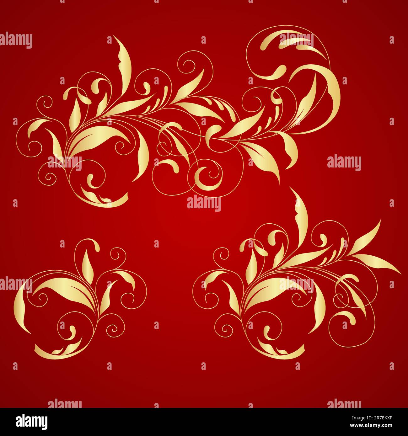 Elegant floral-pattern red background. Vector illustration Stock Vector ...