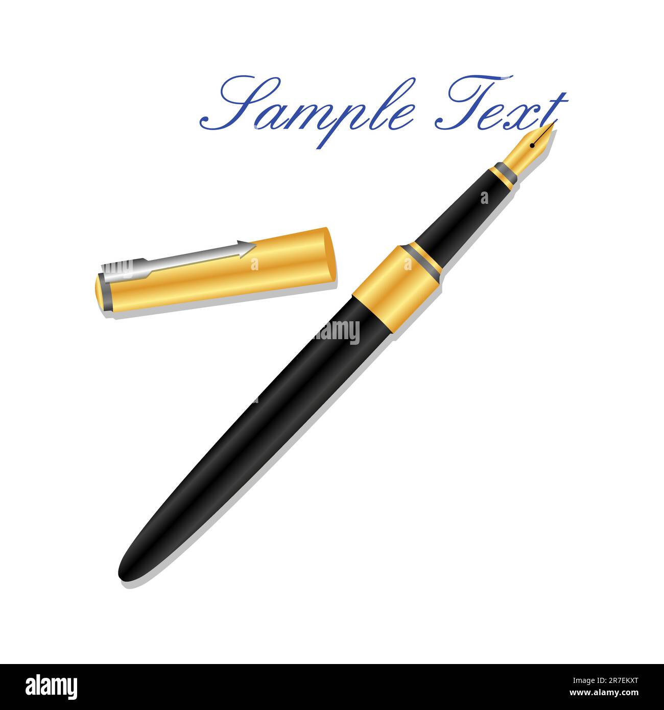illustration of fountain pen on white background Stock Vector Image ...