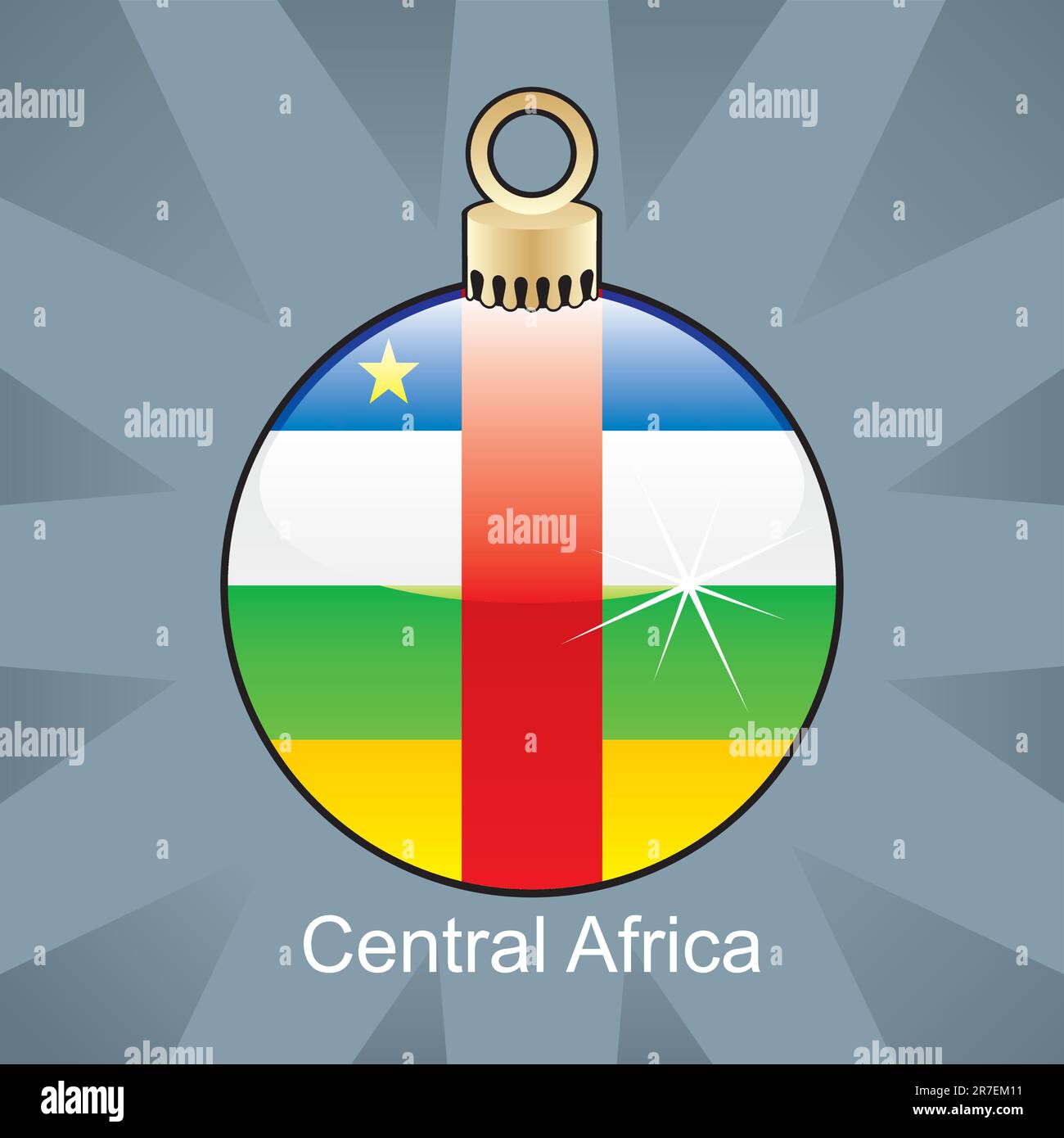 fully editable vector illustration of isolated central africa flag in ...