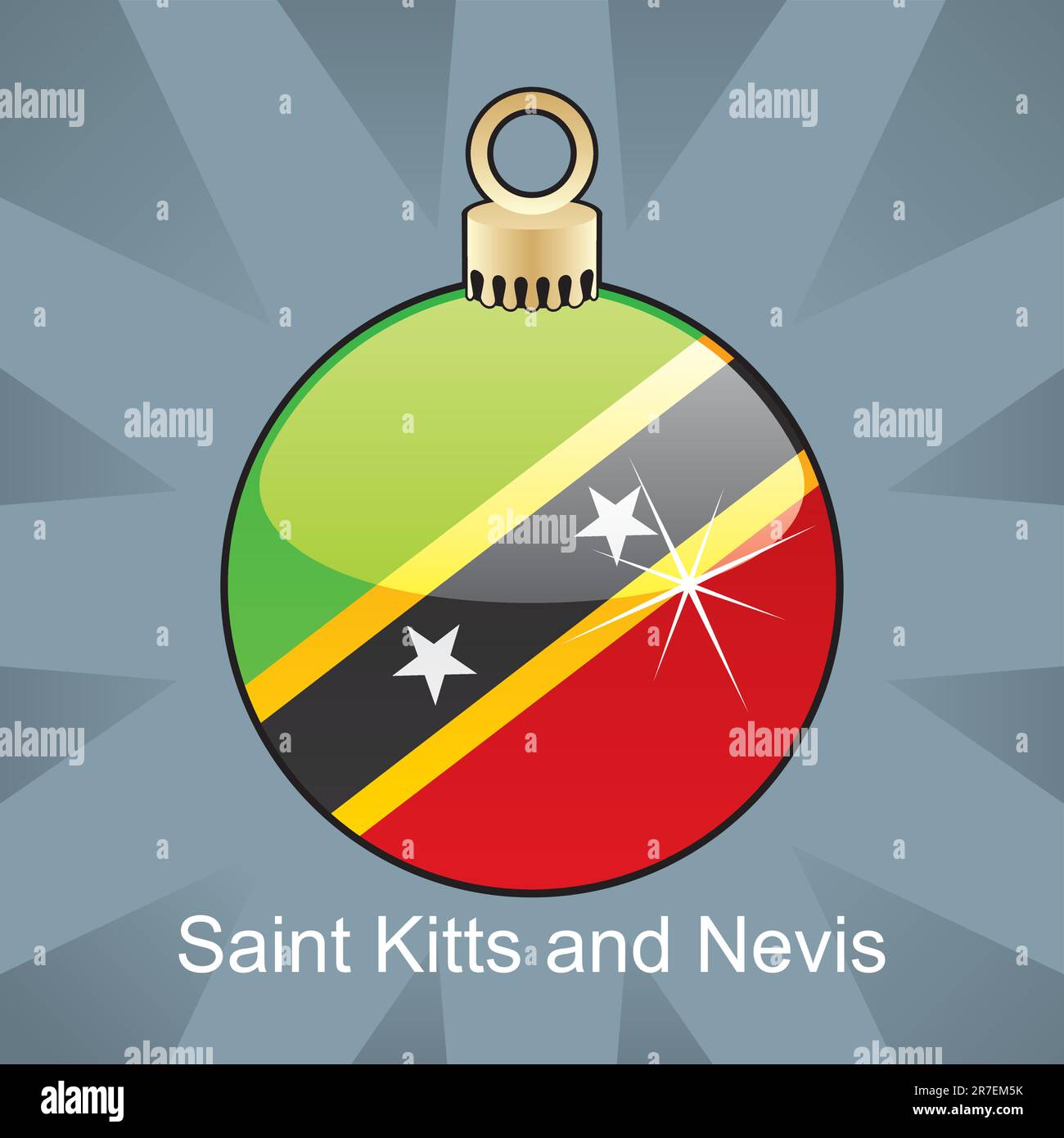 fully editable vector illustration of isolated saint kitts and nevis ...