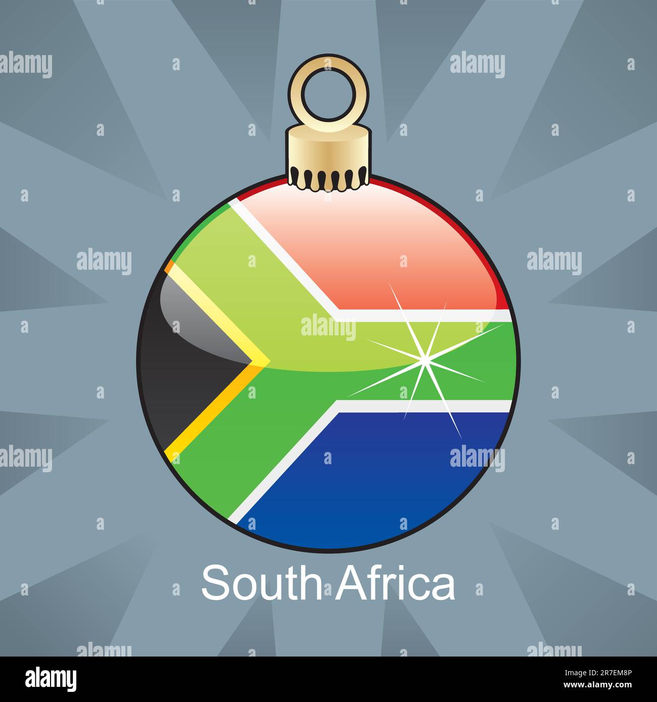 fully editable vector illustration of isolated south africa flag in ...