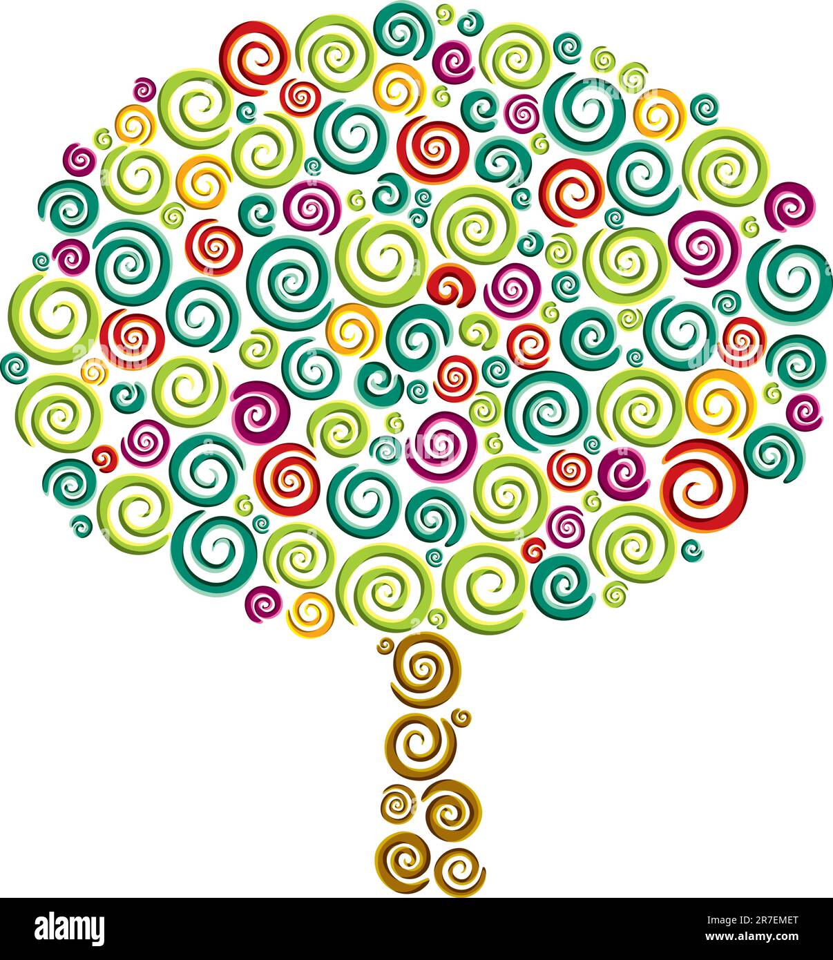 tree symbol created of curly abstract shapes Stock Vector Image & Art ...