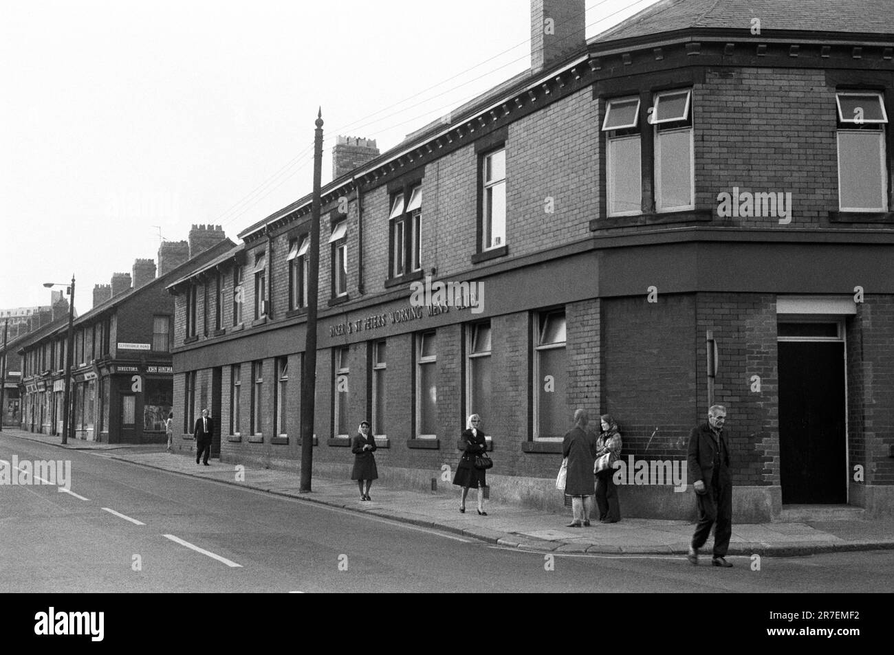 Sunday morning, a few people wander past the Byker and St Peters ...