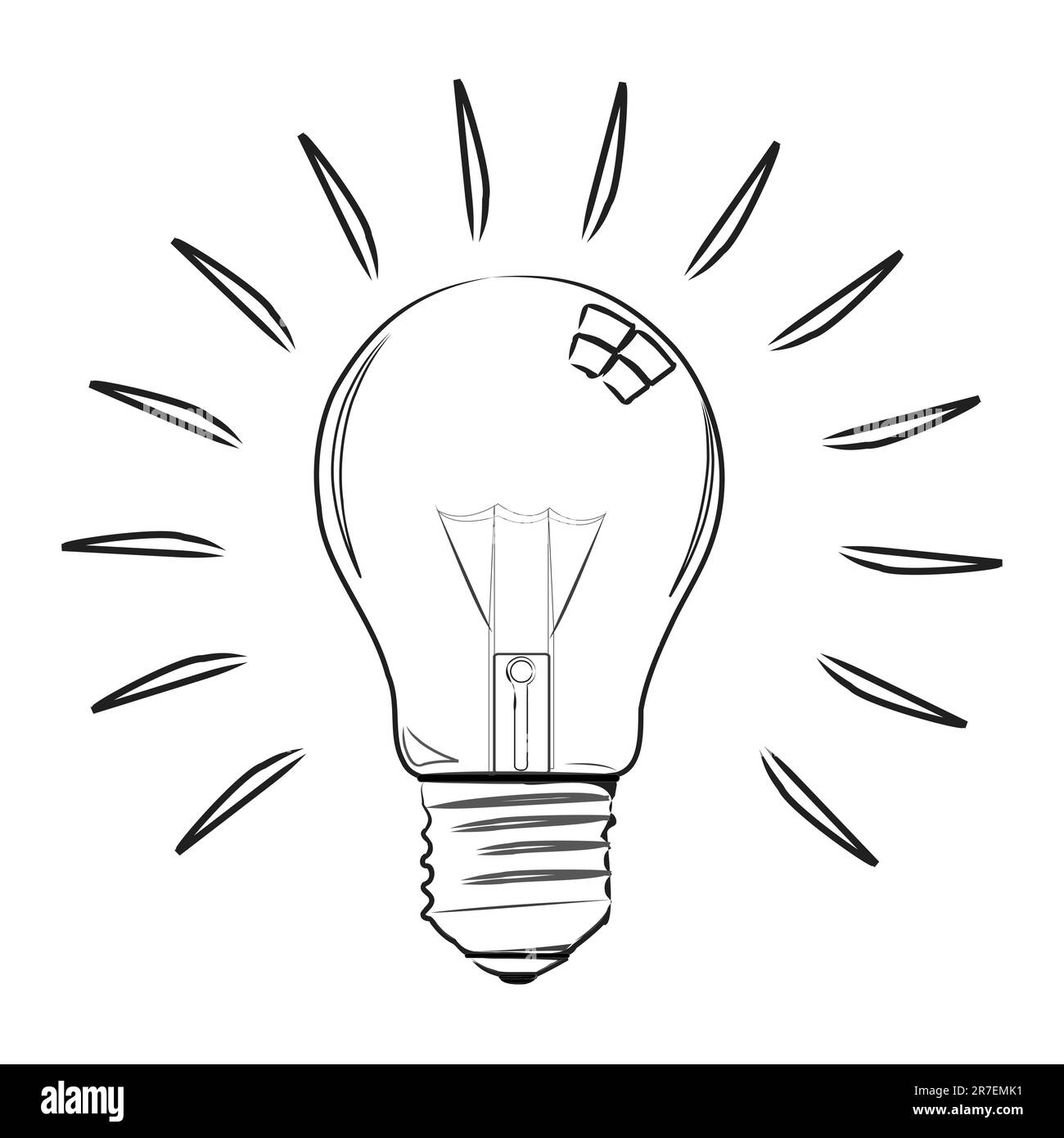 illustration of sketchy electric bulb on white background Stock Vector ...