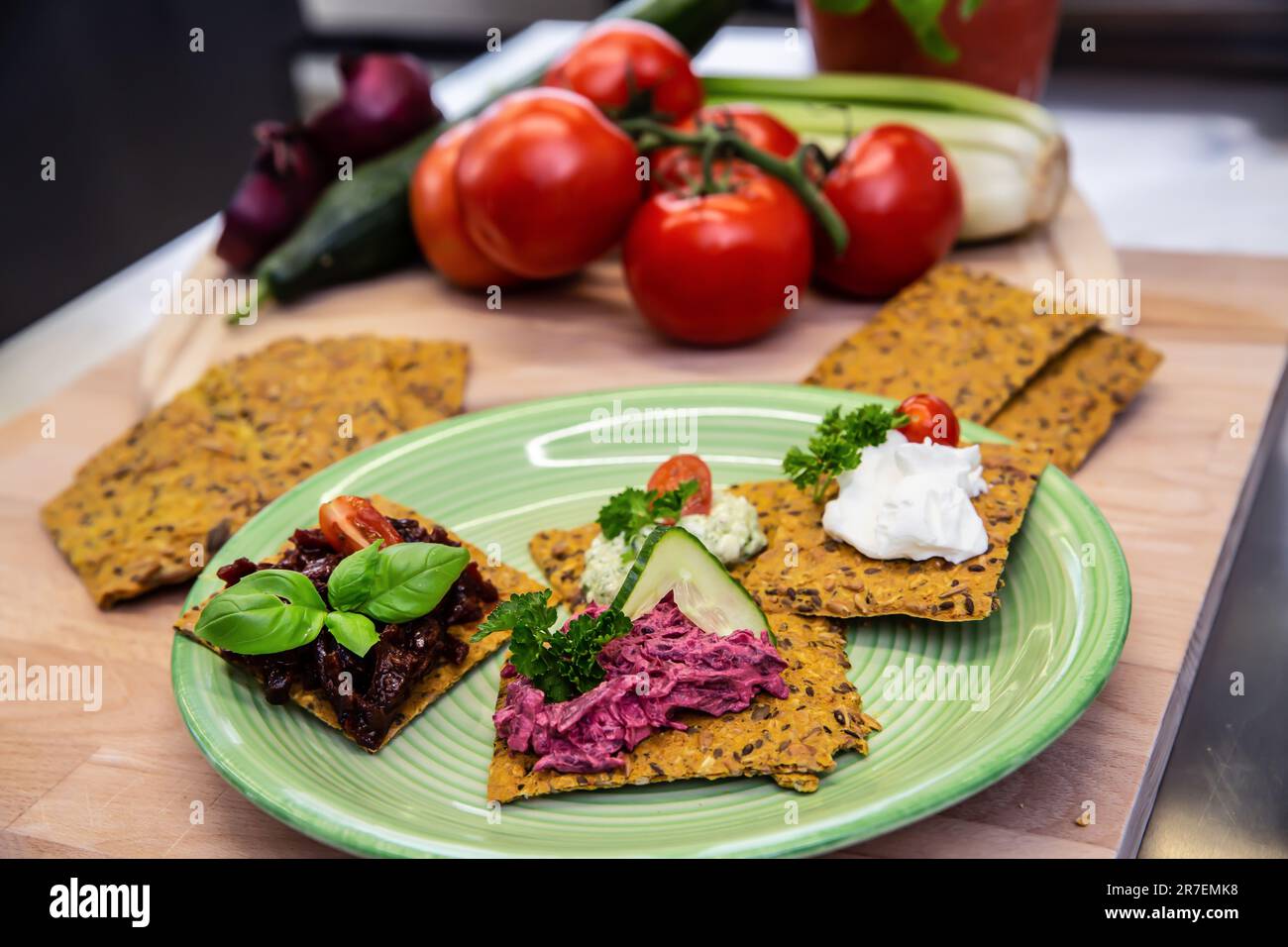 Crispbread with cheese or other toppings hi-res stock photography and ...