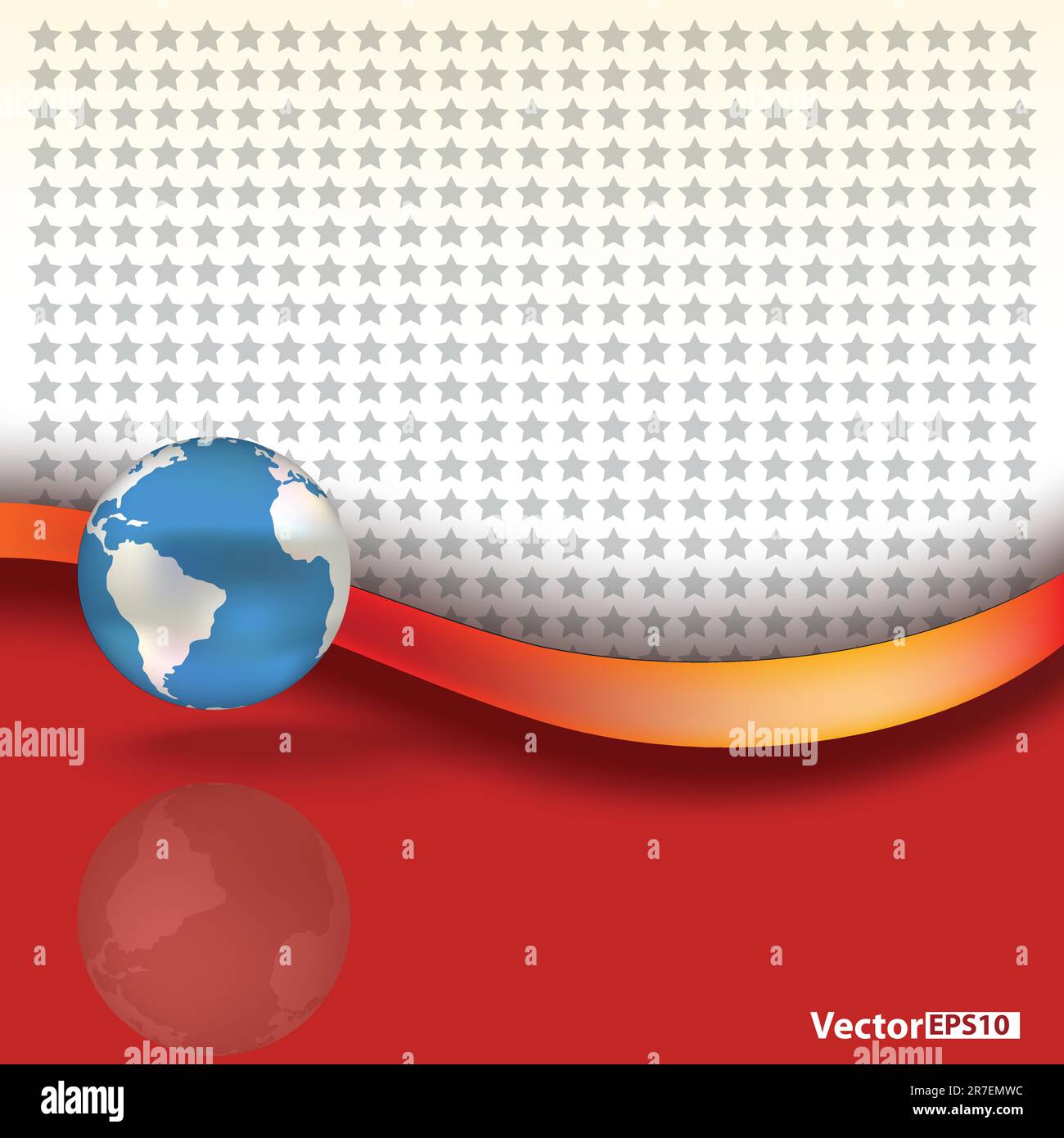 abstract background with blue globe on red Stock Vector Image & Art - Alamy